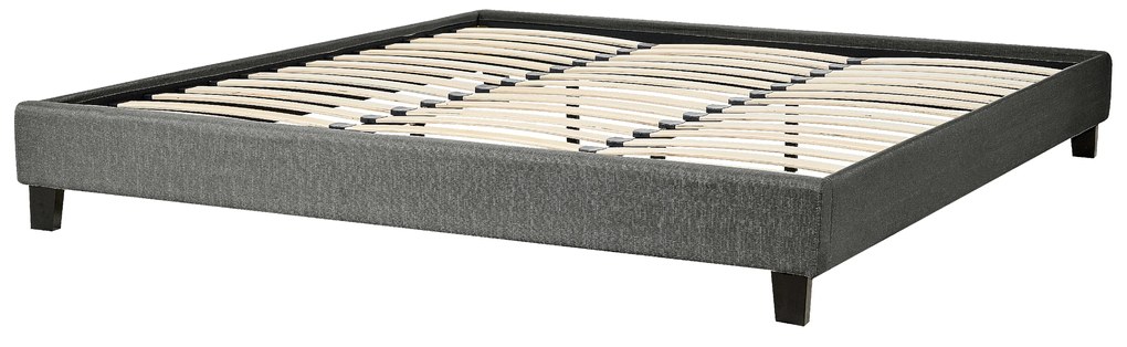 Šedá čalouněná postel 180x200 cm ROANNE Beliani