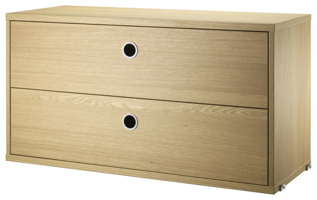 STRING Komoda Chest with Drawers 78 x 30 cm, Oak