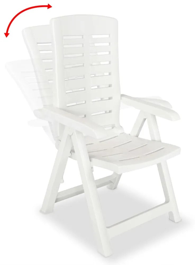Polohovatelné zahradní židle 2 ks plastové bílé - Default Title
