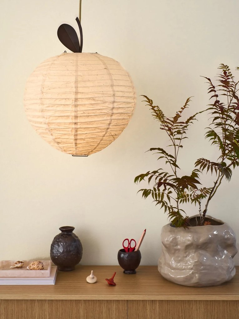 Ferm Living Stínidlo na závěsnou lampu Apple Natural, béžová barva, papír