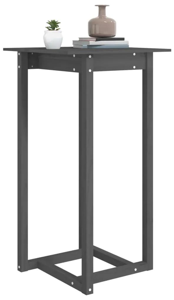 Barový stolek šedý 60 x 60 x 110 cm masivní borové dřevo - Default Title