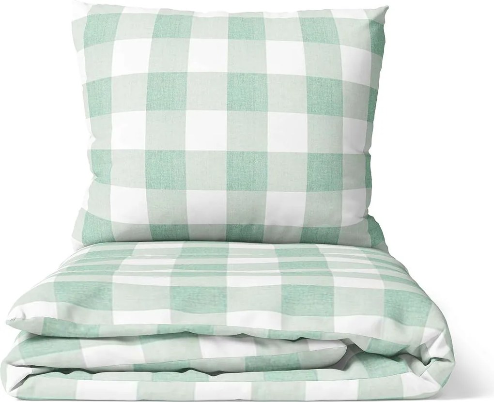 Bavlněné povlečení Kostky - mint Velikost: 140 x 200 + 70 x 90