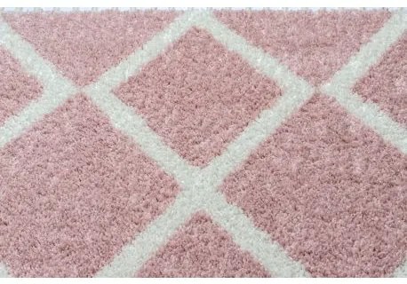 koberec TROIK A0010, růžovo bílá střapce, Maroko Shaggy velikost 120x170 cm | krásné koberce cz