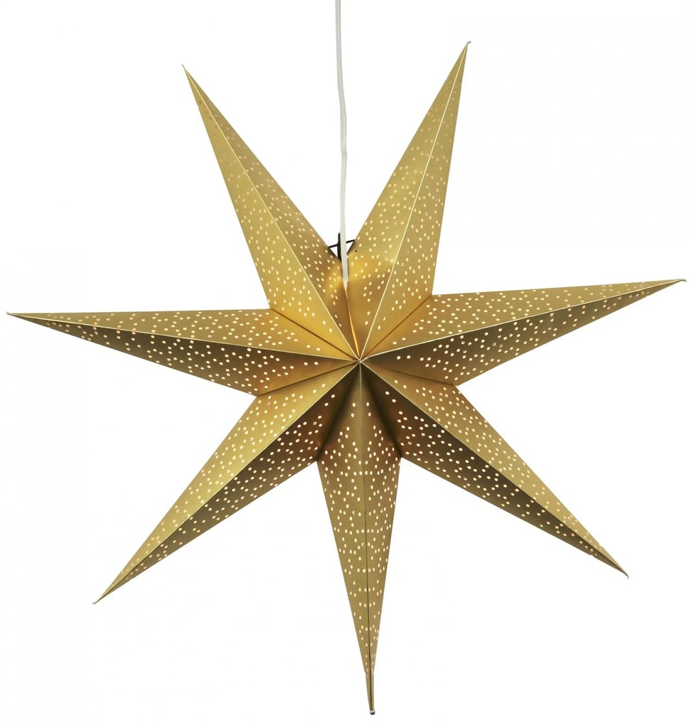 STAR TRADING Závěsná svítící hvězda Dot Gold 70 cm, zlatá barva, papír