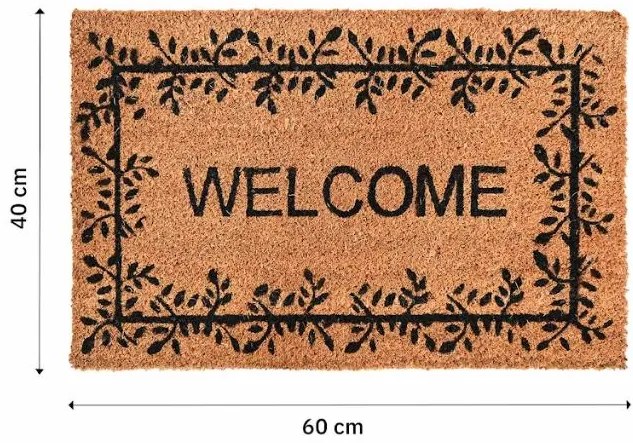 Bestent Vstupní čistící rohož PVC a Kokos 40x60cm Welcome Black