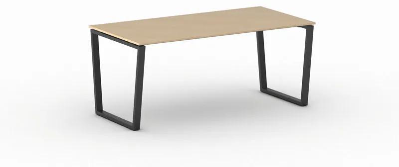 Kancelářský stůl PRIMO IMPRESS, černá podnož, 1800 x 900 mm, ořech