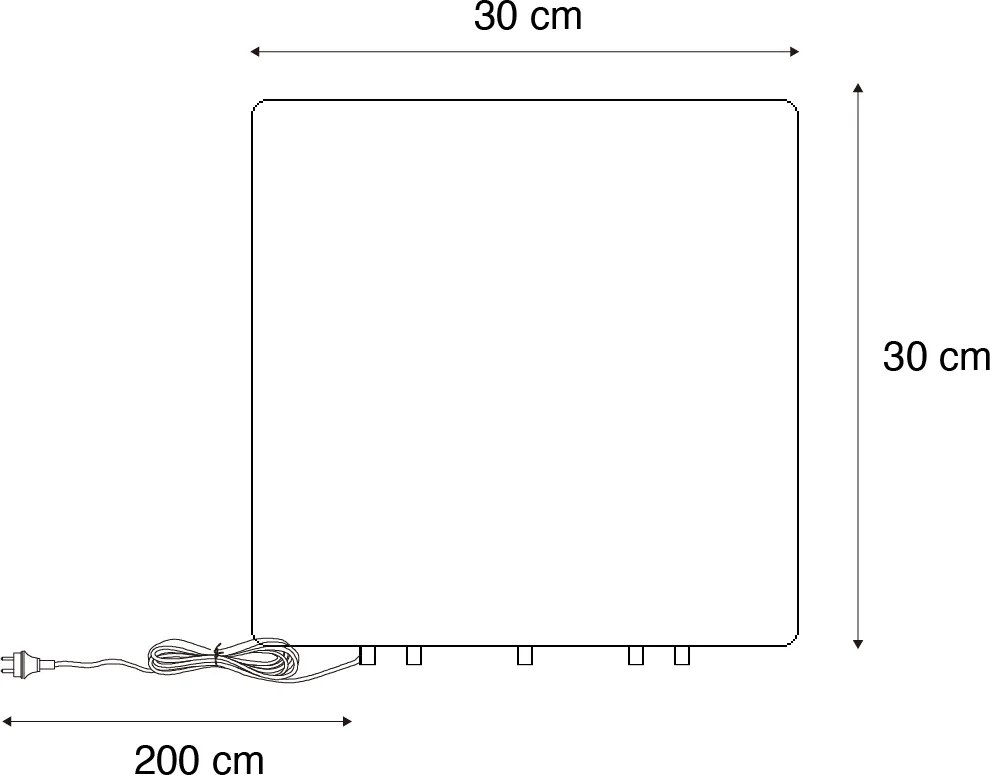 Chytré venkovní svítidlo bílé 30 cm čtvercové vč. LED A60 IP44 - Nura