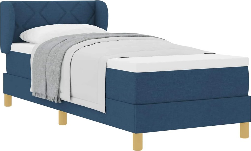 Postel s boxspringem s čelo Modrá 80 x 200 cm textil 3340247