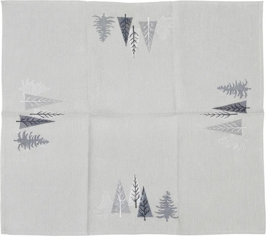 Vánoční ubrus SILVER FOREST 85x85 cm, světle šedý
