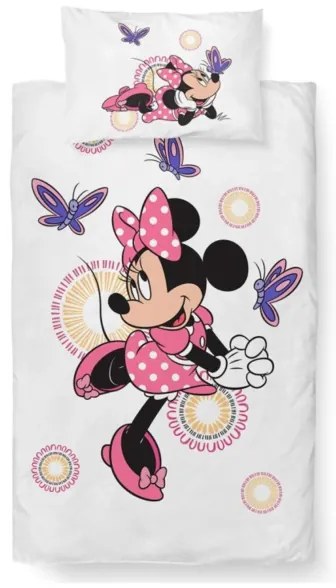 Carbotex Povlečení bavlna do postýlky Minnie a Motýlci 100x135, 40x60 cm