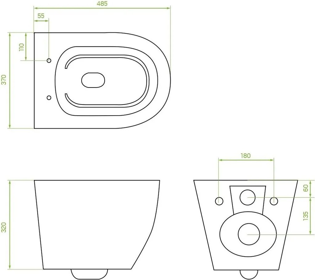Laveo Akan, sada konstrukce s mísou, sedadlem a tlačítkem, LAV-VMDD600S