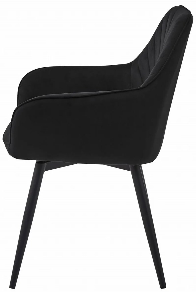 Otočné jídelní křeslo NANA360 VELVET, černé