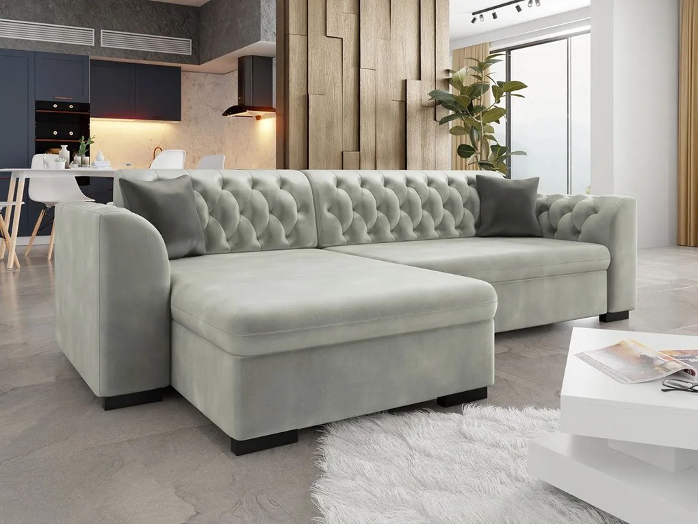 Rohová sedačka na každodenní spaní ANEKO - šedá 2, levý roh