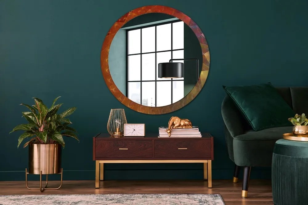 Kulaté dekorativní zrcadlo Spirálová abstrakce fi 100 cm
