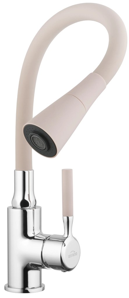 Invena Pogo, vysoká dřezová baterie 2-funkční, béžová-chrom, INV-BZ-80-L03-L