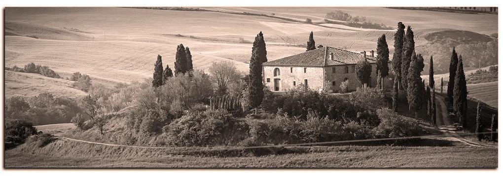 Obraz na plátně - Italská venkovská krajina - panoráma 5156QA (120x45 cm)