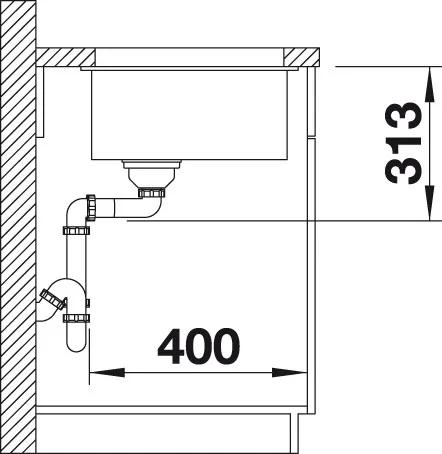 Granitový dřez Blanco SUBLINE 320-U tartufo 518553
