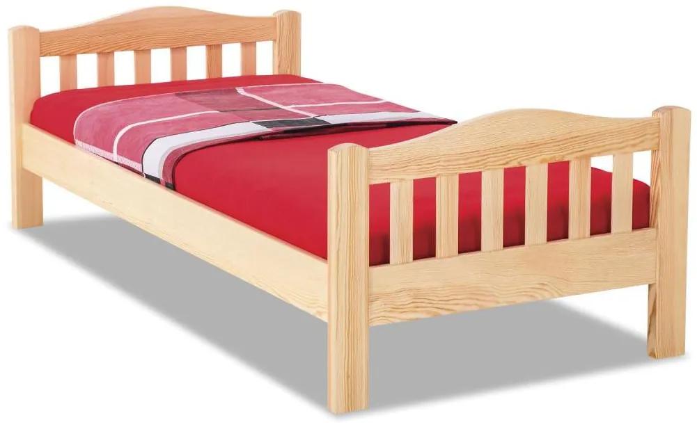 Krajča Jednolůžková postel z masivu Olga 90 x 220 cm Povrchová úprava: Barevný lak RAL, Druh dřeva: Borovice