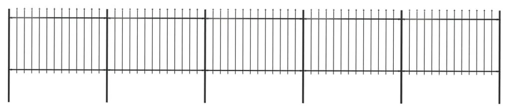 vidaXL Zahradní plot s hroty ocelový 8,5 x 1,2 m černý
