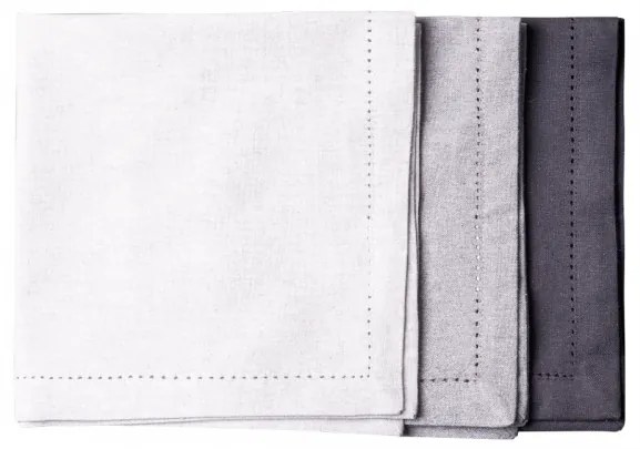 Ocelově šedé bavlněné ubrusy 45 x 45 cm 2 ks - Basic Ambiente (596402)