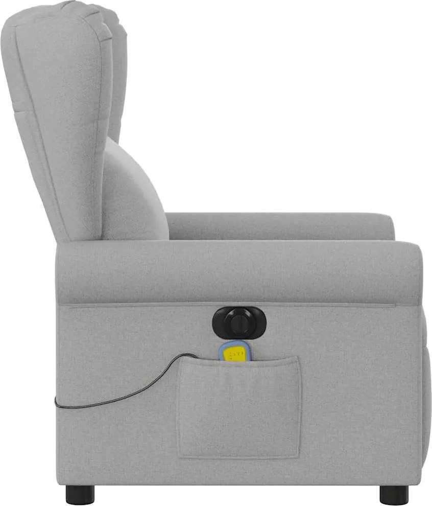 Elektrické masážní polohovací křeslo obláčkově šedé textil 3303373