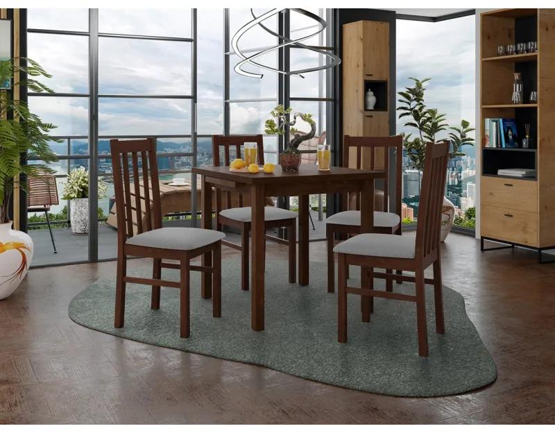 Rozkládací jídelní stůl se 4 židlemi AL14, Barva dřeva: sonoma-L, Potah: Kronos 7