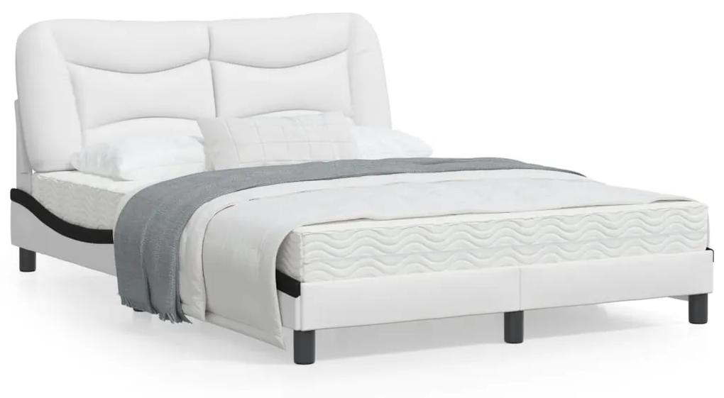 Rám postele s LED osvětlením bílý a černý 140x200 cm umělá kůže,  3213940