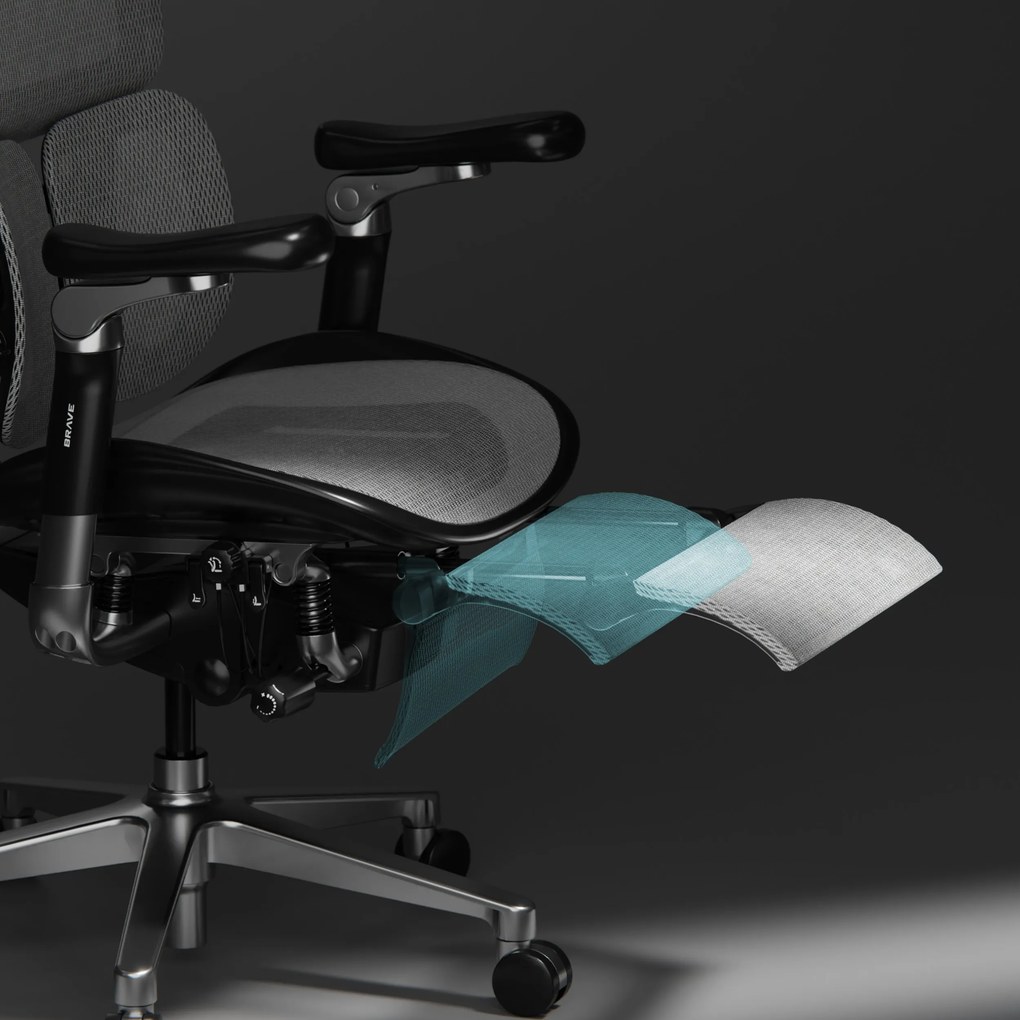 Ergonomická židle s podnožkou černá Premium Normal Size: Diablo V-Kinetic
