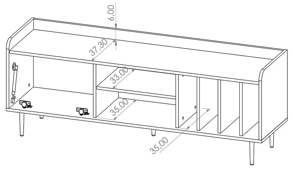 VASINA | TV stolek | VS-08 | RTV150 | 150 cm | dub brandy castello