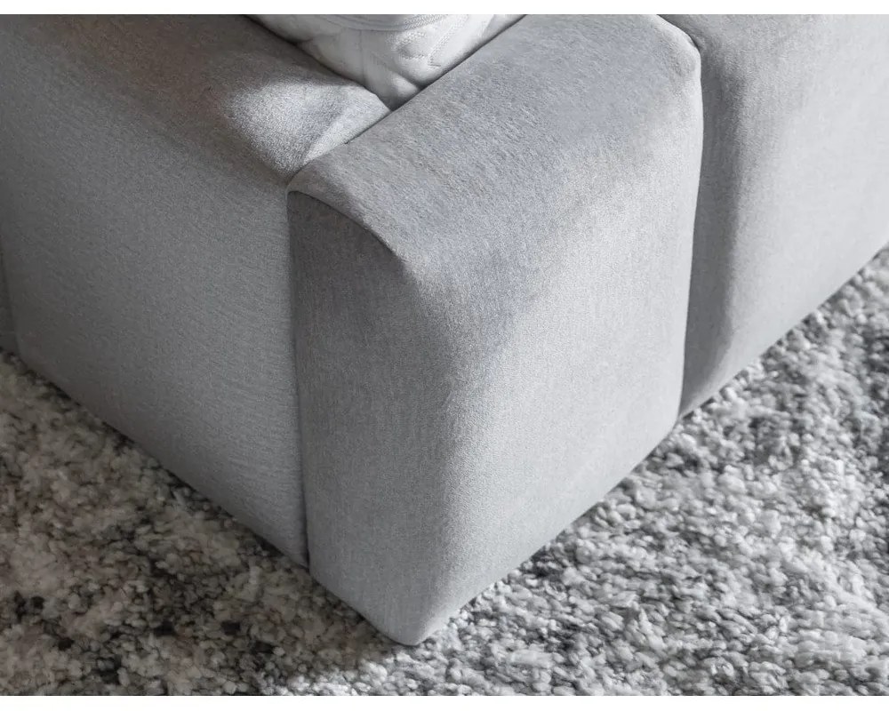 Světle šedá čalouněná dvoulůžková postel s úložným prostorem s roštem 160x200 cm Lamica – ELTAP