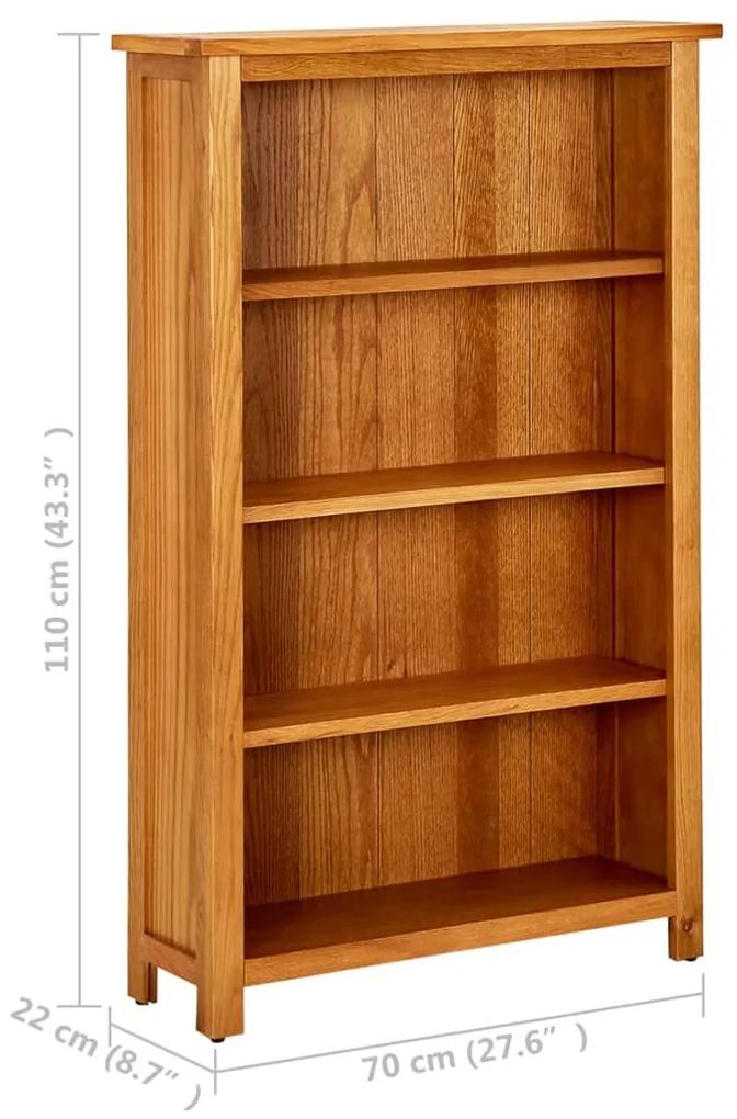 vidaXL Knihovna se 4 policemi 70 x 22 x 110 cm masivní dubové dřevo