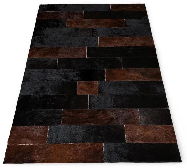 Kožený koberec Holme exotic black