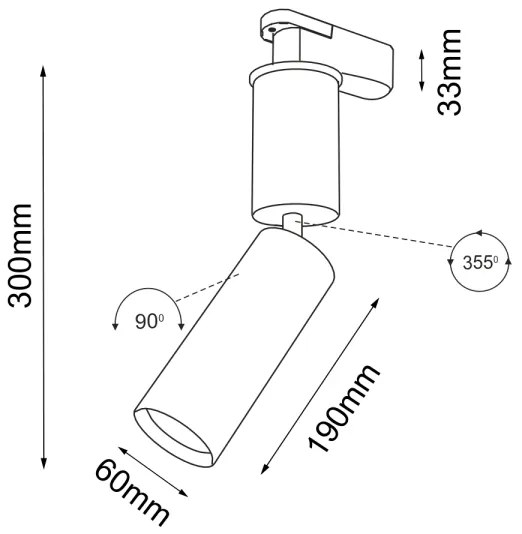 Shilo 7697 - Bodové svítidlo do lištového systému SHINO 1xGU10/15W/230V bílá