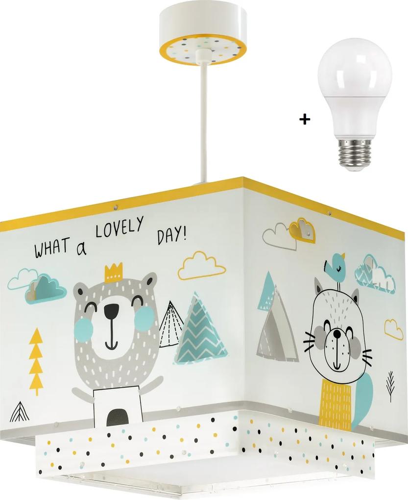 Dalber 73242 HELLO LITTLE - Dětský lustr s kreslenými zvířátky + Dárek LED žárovka