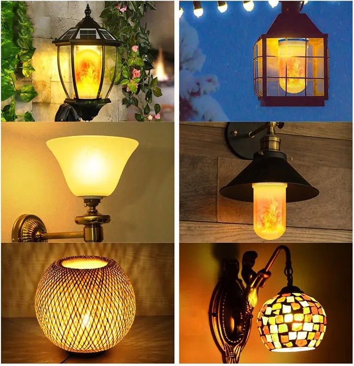 Verk Group Imitace živého plamene led žárovky e27 9w dekorativní