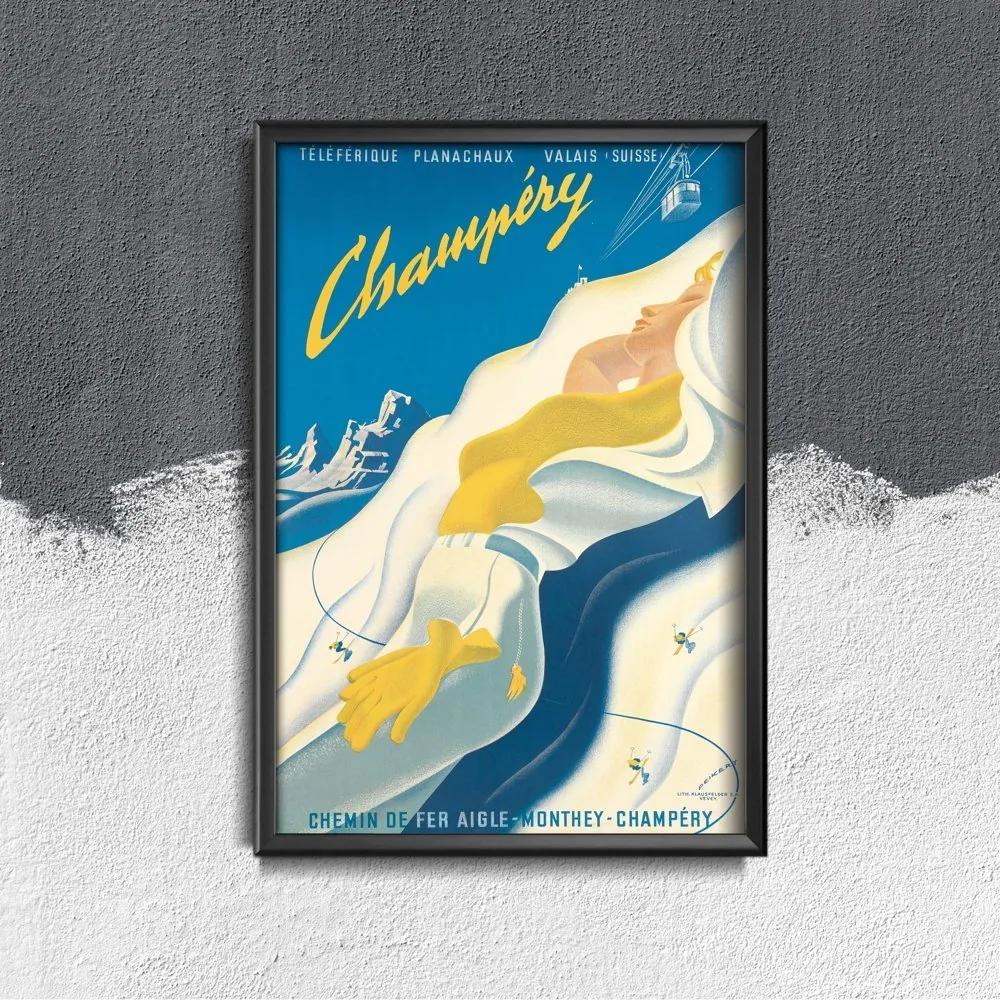 Dekorativní plakát Švýcarsko champery