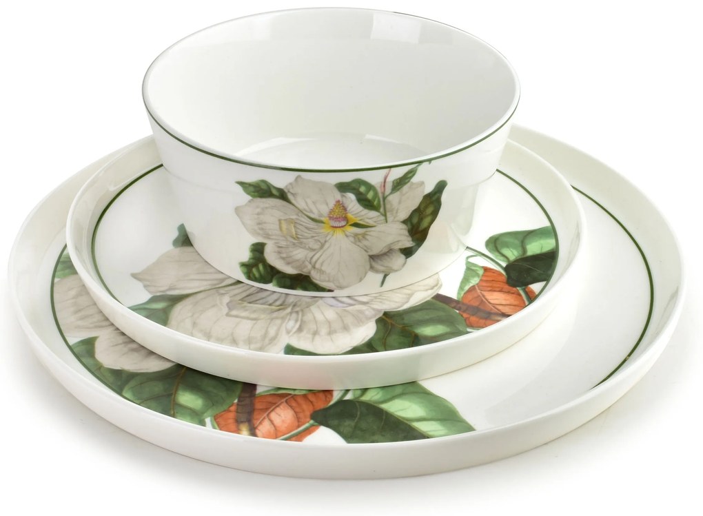Porcelánová jídelní sada LEA Tree 18 ks bílá