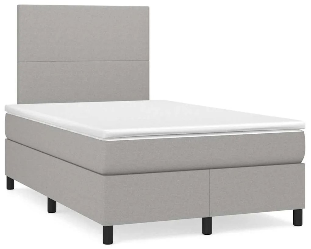 Box spring postel s matrací a LED světle šedá 120x190 cm textil 3270183