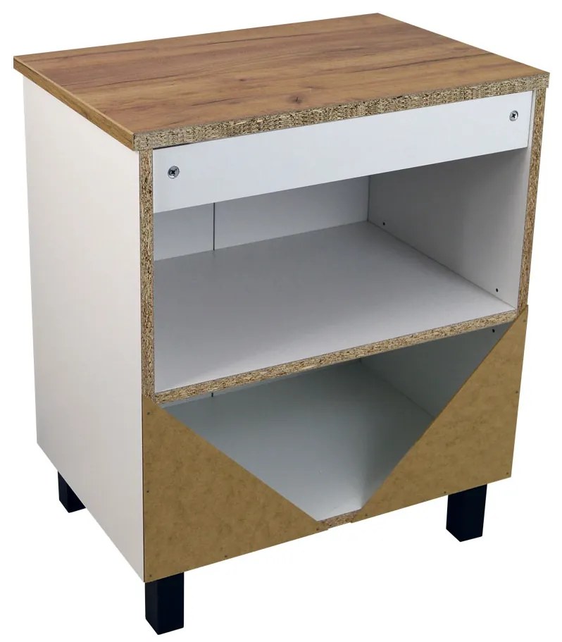 Comodo Koupelnová skříňka pod deskové umyvadlo ROSO W 60-HD - bílá/zlatý dub