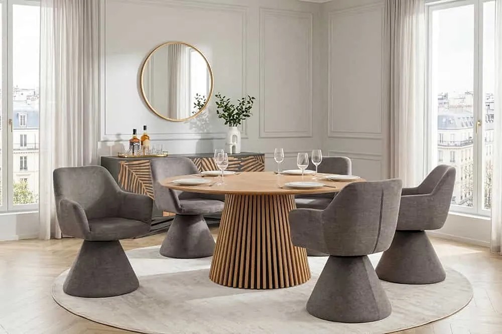 Designová otočná židle Deimena šedý samet