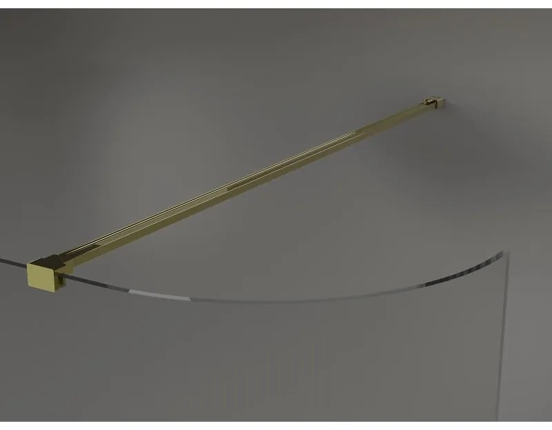 Mexen Kioto, zaoblená sprchová zástěna 100 x 200 cm, 8mm čiré sklo, zlatý profil, 800-100-101-50-06