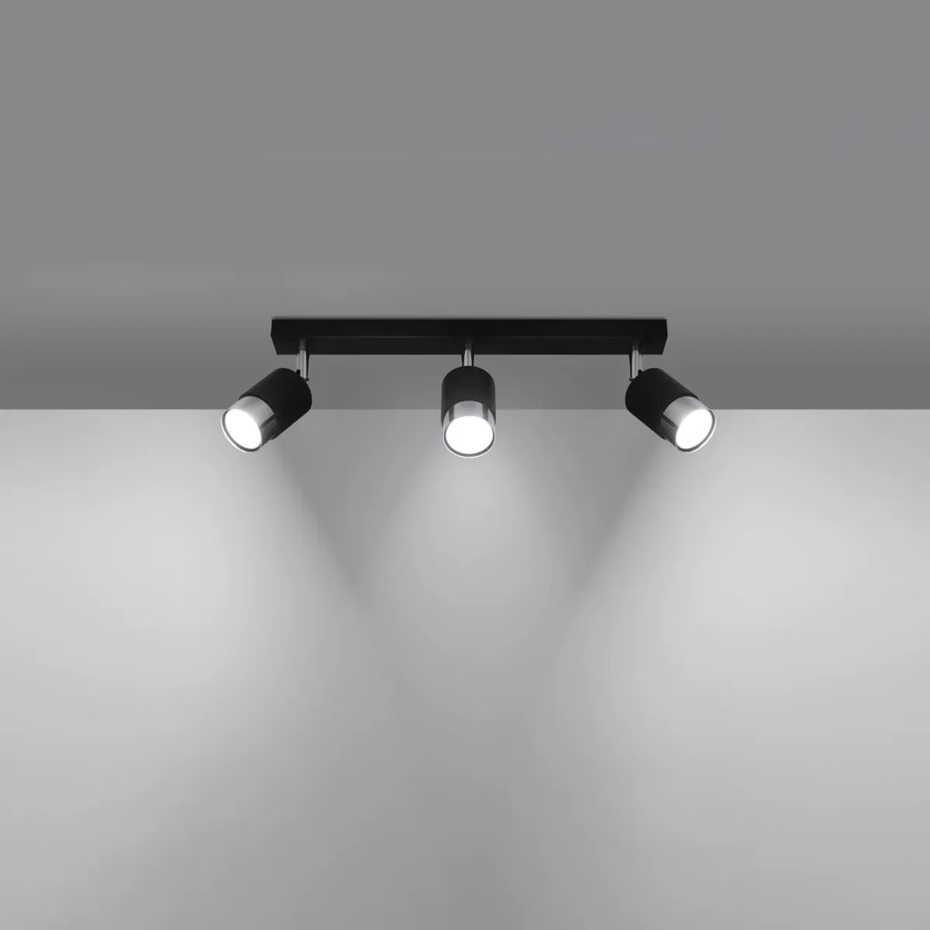 Sollux Lighting Stropní svítidlo NERO 3 Černá/chromové