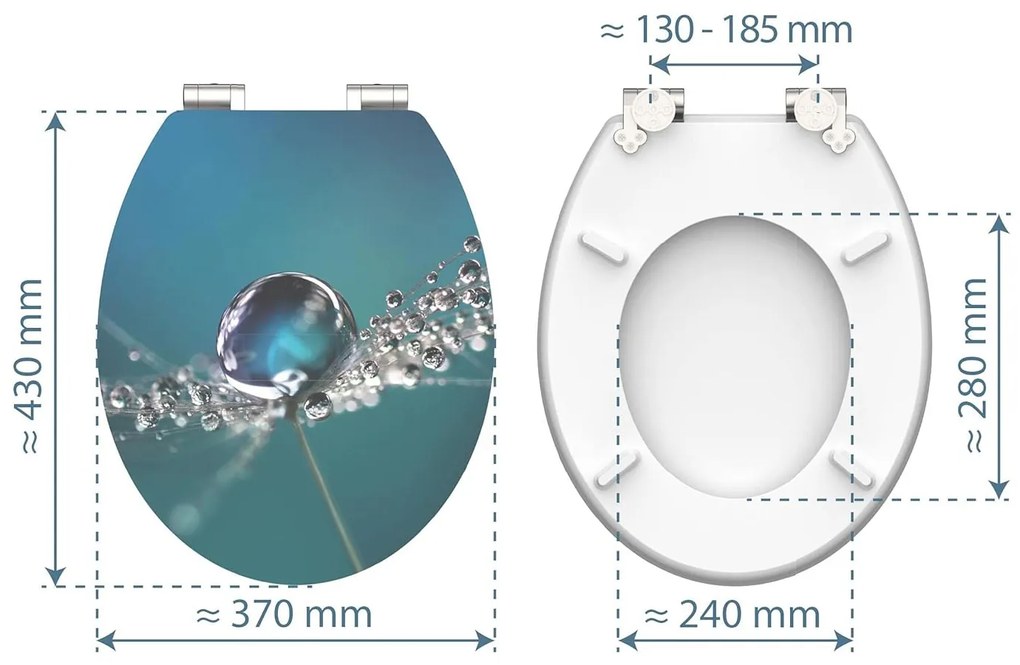 Eisl Sanitär WC prkénko MDF Soft Close Water Drop High Gloss 80544