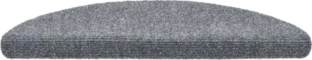 Schodové rohože samolepicí 20 ks 56 x 17 x 3 cm světle šedé půlkulaté 3365670