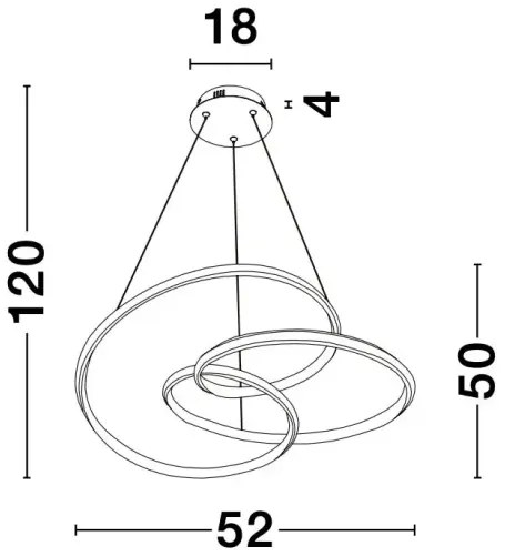LED lustr Menton 52 Hnědá