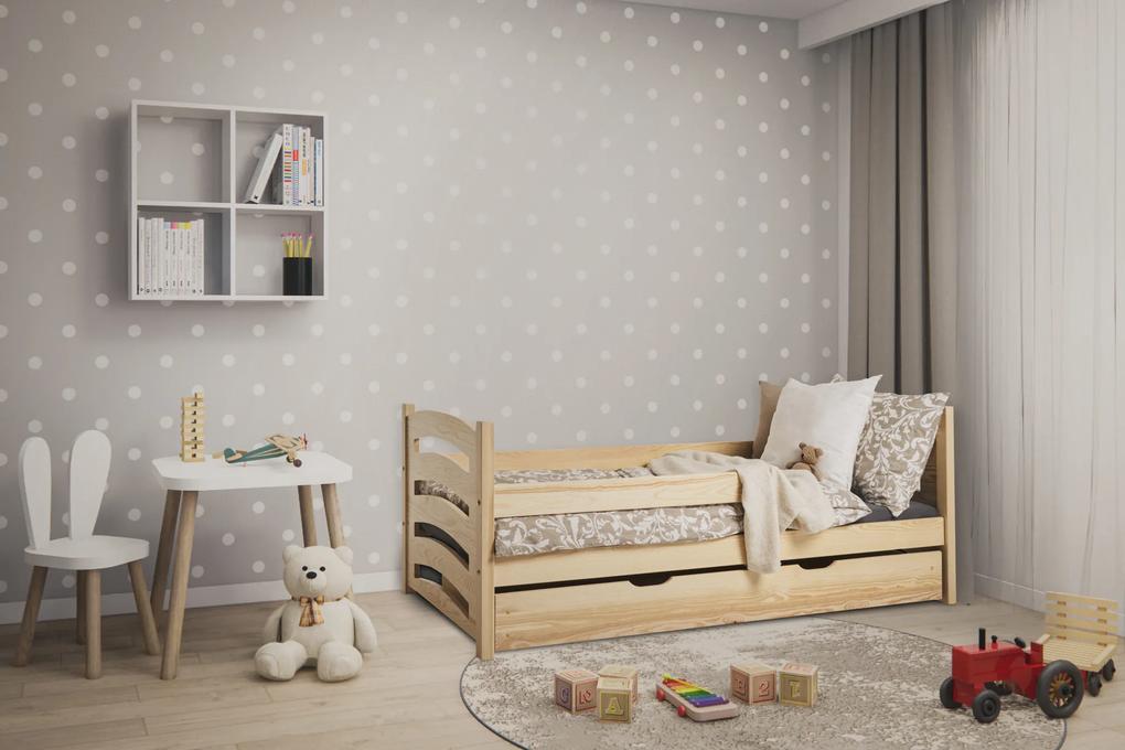 Dětská postel Mela 80 x 160 cm, borovice Rošt: S lamelovým roštem, Matrace: Bez matrace