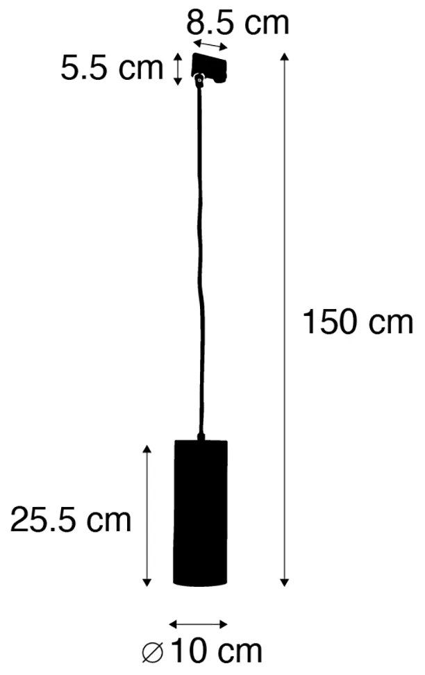Designové závěsné svítidlo tmavě bronzové vč. adaptéru na lištu 3fázové - 3-Phase Tubo