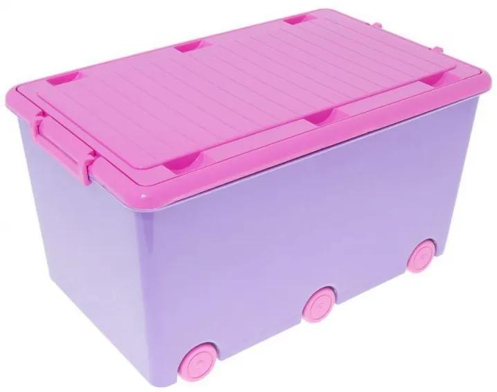 Dětský úložný box na kolečkách - fialový | BIANO
