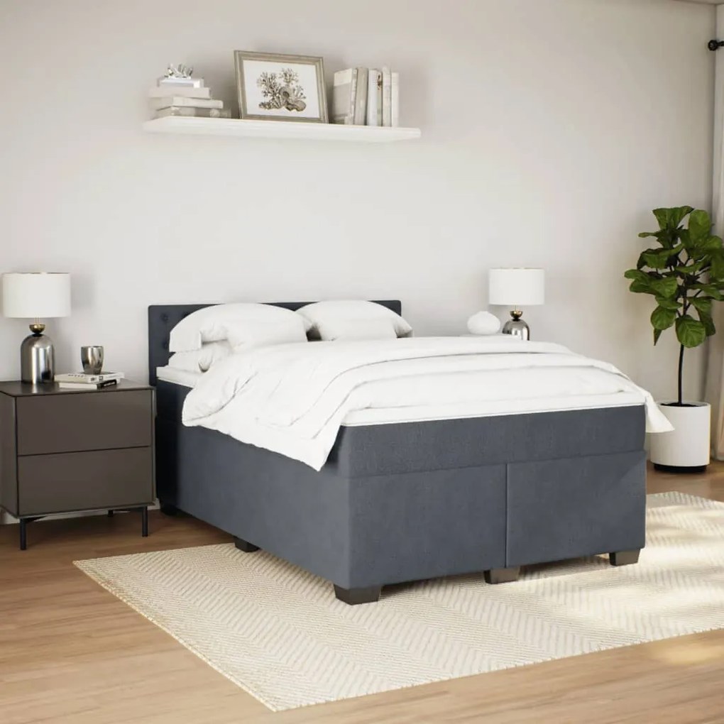 Box spring postel s matrací tmavě šedá 160x200 cm samet 3288667