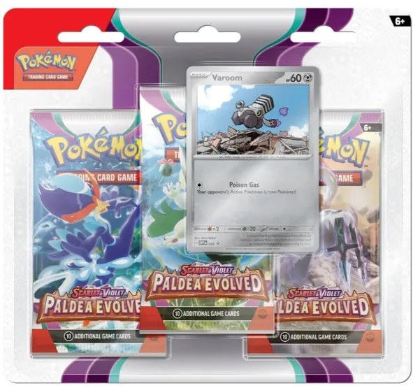 Pokémon Pokémon TCG: SV02 - Paldea Evolved 3-Pack Blister Varoom